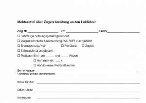 Meldezettel über Zugvorbereitung an den Lokführer – Druckerei Willeken